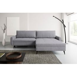 Ecksofa WERK2 "Figo inkl. Bettfunktion und Bettkasten, bequem, Breite 273cm, L-Form", hellgrau, B:273cm H:97cm T:167cm, 92% Polyester, 8% Nylon, Sofas, Ecksofa, Moderne, teilmassive Polsterecke, Komfortpolsterung und losen Kissen