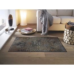 Teppich "Madhana", bunt, B:75cm H:7mm L:120cm, Polyamid, wash+dry by Kleen-Tex, Teppiche, Teppich, Motiv Mandala, rutschhemmend, In- und Outdoor geeignet, waschbar