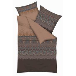 Bettw&auml;sche Kaeppel "Opulence", braun, B/L: 155cm x 220cm, 1 Stk., 1 Stk., Mako-Satin, B/L: 80cm x 80cm, 2 Stk., Mako-Satin, Obermaterial: 100% Baumwolle, Bettw&auml;sche, Bettw&auml;sche, Paisleymuster