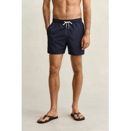Badeshorts Gant, Gr. L, N-Gr, marine, Web, Polyamid, unifarben, Badehosen Badeshorts, Regular fit mit elastischem Bund