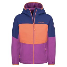 Regenjacke Trollkids "KIDS BJORDAL JACKET", Kinder, Gr. 110, violet blau, papaya, mallow pink, Web, Obermaterial: 100% Polyester. Futter: 100% Polyester, Jacken Regenjacke, &Uuml;bergangsjacke f&uuml;r Kinder und Jugendliche, sportlicher Stil