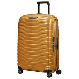 Hartschalen-Trolley Samsonite "PROXIS, verschiedene Gr&ouml;&szlig;en und Farben", Damen, Gr. B/H/T: 48cm x 69cm x 29cm 75 l, gold (honey gold), Polypropylen, unifarben, festlich, Koffer Hartschalen-Trolley, Trolley Reisegep&auml;ck Hartschalenkoffer Reisekoffer TSA-Zahlenschloss