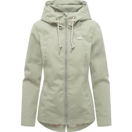 Outdoorjacke Ragwear "Outdoorjacke Monadde", Damen, Gr. M, gr&uuml;n (dusty olive), Obermaterial: 100% Polyester PES. Obermaterial: Futter: 100% Polyester PES., figurumspielend, hoch geschlossener Ausschnitt, &Auml;rmel mit &Auml;rmelschlitz ohne B&uuml;ndchen, Jacken Outdoorjacke, Wasserdichte &Uuml;bergangsjacke mit Kapuze