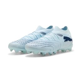 Fu&szlig;ballschuh Puma "FUTURE 9 MATCH FG/AG", Gr. 46, icy blau, blau jewel, Synthetik, Schuhe Fu&szlig;ballschuh, f&uuml;r Rasenpl&auml;tze, kn&ouml;chelhohe Form, mit Schn&uuml;rung, aus Synthetik