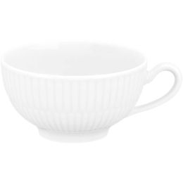 Tasse Seltmann Weiden "Amina", wei&szlig;, B:9,7cm H:5,5cm &Oslash;:12cm, Porzellan, Trinkgef&auml;&szlig;e, Tasse, Teetasse aus Porzellan mit Relief