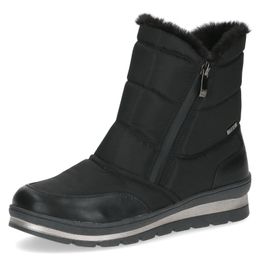 Winterboots Caprice, Damen, Gr. 41, schwarz, Synthetik, Textil, Schuhe Winterboots, Keilabsatz, Outdoorboots, Stiefelette mit zwei Rei&szlig;verschl&uuml;ssen