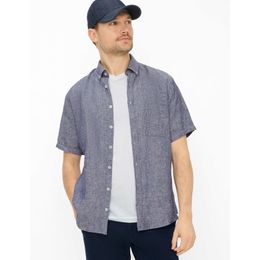 Kurzarmhemd Brax "Style DAN", Herren, Gr. S, Normalgr&ouml;&szlig;en, dunkelblau, Web, 100% Leinen, Hemden