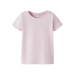 Kurzarmshirt name it "NMFVIBBI SS TOP NOOS", M&auml;dchen, Gr. 122/128, cradle pink, Jersey, Obermaterial: 95% Baumwolle, 5% Elasthan, unifarben, normal normal, Rundhals, Shirts Kurzarmshirt, Baumwollmischung, Kurzarm