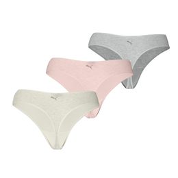 String Puma "Puma WOMEN MAINLINE STRING 3P", Damen, Gr. L, melange combo, Obermaterial: 56% Baumwolle, 38% Modal, 6% Elasthan, Unterhosen String