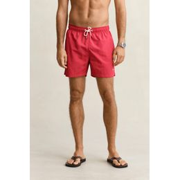 Badeshorts Gant, Gr. 4XL, N-Gr, rose rot, Web, Polyamid, unifarben, Badehosen Badeshorts, Regular fit mit elastischem Bund
