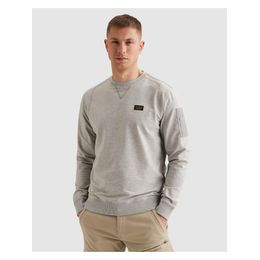 PME-Legend Sweatshirt PME LEGEND "Airstrip sweat", Damen, Gr. L, light grau melee, Sweatware, Obermaterial: 95% Baumwolle, 5% Elasthan, unifarben, regular fit normal, Rundhals, Rippb&uuml;ndchen, Sweatshirts Sweatshirt, mit Logo Stickerei