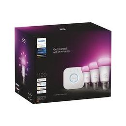 PHILIPS Hue White & Color Ambiance Starter-Set: E27 Smarte Lampe A60 Dreierpack, LED-Lampe