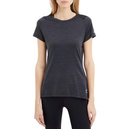 T-Shirt Energetics "Da.-T-Shirt Evii SS W", Damen, Gr. M, schwarz (melange, schwarz, schwarz), Web, Obermaterial: 92% Polyester, 8% Elasthan, kontrastfarbene Details, meliert, Rundhals, Raglan&auml;rmel eingefasste Kante, Shirts T-Shirt