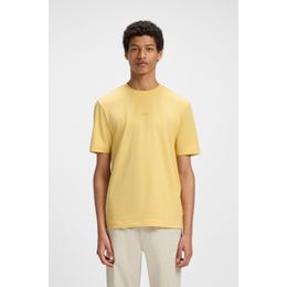 T-Shirt BOSS Orange "TChup", Herren, Gr. XXL, gelb (open gelb751), Single Jersey, Obermaterial: 95% Baumwolle, 5% Elasthan, unifarben, relaxed fit h&uuml;ftlang, Rundhals, eingesetzt normaler Saum, Shirts T-Shirt, mit Rundhalsausschnitt