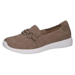Slipper Caprice, Damen, Gr. 39, braun, Veloursleder, Schuhe Slipper, Schlupfschuh, Freizeitschuh, Halbschuh mit sch&ouml;ner Zierschnalle