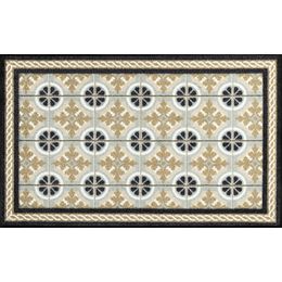 Teppich "Kitchen Tiles" Gr. 34, beige, B:75cm H:7mm L:120cm, Kunstfaser, wash+dry by Kleen-Tex, Teppiche, Teppich, rutschhemmend, In- und Outdoor geeignet, waschbar