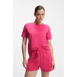 T-Shirt BOSS "CI_T-Shirt", Damen, Gr. M, medium pink 661, Single Jersey, Obermaterial: 95% Baumwolle, 5% Elasthan, Basic, Basic normal, Rundhals, eingesetzt normaler Saum, Shirts T-Shirt, mit BOSS Logo-Schriftzug & Label