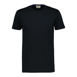 T-Shirt Gant "CONTRAST LOGO", Damen, Gr. 4XL, schwarz, Web, Obermaterial: 100% Baumwolle, unifarben, regular fit normal, Rundhals, eingesetzt abgesteppte Kante, Shirts T-Shirt, Regular fit mit Rundhalsausschnitt