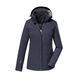 Outdoorjacke Killtec "KOS 133 WMN JCKT", Damen, Gr. 46, blau (nachtblau), Obermaterial: 100% Polyester;Futter: 100% Polyester, Jacken Outdoorjacke, Wasser- und winddichte Damenjacke mit abnehmbarer Kapuze