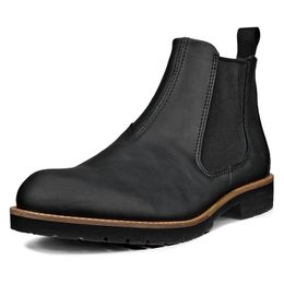 Chelseaboots Ecco "Jamestown", Herren, Gr. 45, schwarz, Nubukleder, Schuhe Chelseaboots, Schlupfboots, Stiefelette, Business-Boots mit Stretcheins&auml;tze