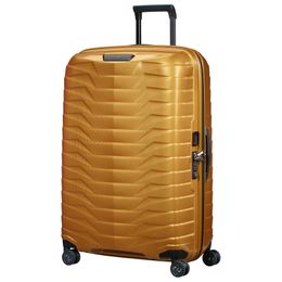 Hartschalen-Trolley Samsonite "PROXIS, verschiedene Gr&ouml;&szlig;en und Farben", Damen, Gr. B/H/T: 51cm x 75cm x 31cm 98 l, gold (honey gold), Polypropylen, unifarben, festlich, Koffer Hartschalen-Trolley, Trolley Reisegep&auml;ck Hartschalenkoffer Reisekoffer TSA-Zahlenschloss