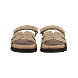 Pantolette Steve Madden "Steve Madden Pantoletten Leder", Damen, Gr. 42, taupe, Leder, Schuhe Pantolette