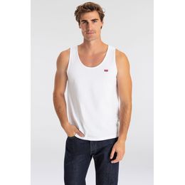 Levi's Tanktop LEVI'S "LSE HOUSEMARK TANK", Herren, Gr. S, wei&szlig; (hellwei&szlig;), Jersey, Obermaterial: 100% Baumwolle, unifarben, regular fit normal, Rundhals, Tops Tanktop, mit Logo Stickerei