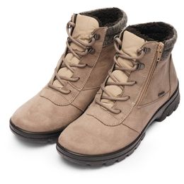 Winterboots Ara "SAAS FEE", Damen, Gr. 4,5 (37,5), beige (beige, grau), Filz, Textil, Veloursleder, Basic, Schuhe Winterboots, mit Rei&szlig;verschuss, G-Weite