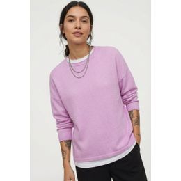 Strickpullover Only "ONLLOYAL AMALIO LIFE LS O-NECK KNT NOOS", Damen, Gr. M, super pink detail:melange, Strick, Obermaterial: 80% Polyester, 20% Nylon, meliert, bequem normal, Rundhals, Pullover Strickpullover, Materialmix