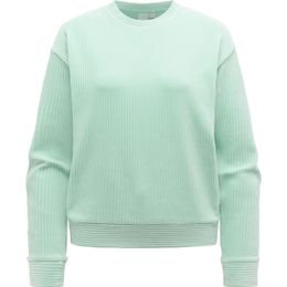 Sweatshirt Ragwear "Dellani Cordy", Damen, Gr. L (40), mint, Material: 76% Baumwolle, 20% Polyester, 4% Elasthan, l&auml;ssig geschnitten h&uuml;ftlang, Rundhals, &Auml;rmel ohne &Auml;rmelschlitz abgestepptes B&uuml;ndchen, Sweatshirts Sweatshirt, Langarm Oberteil in Kord-Optik