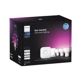 PHILIPS Hue White & Color Ambiance Starter-Set: 3 smarte GU10-Spots + Dimmschalter, LED-Lampe