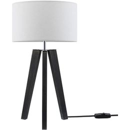 Paco Home Tischleuchte "Canvas uni Color", schwarz, 1, &Oslash; 28cm H: 53cm, Leuchten, Stehlampe Vintage Fu&szlig; LED Lampe Wohnzimmer Skandinavischer Stil E27, Tischleuchte