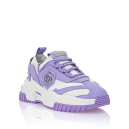 Sneaker Philipp Plein "Predator", Herren, Gr. 36, Normalschaft, 0173, wei&szlig;, lila, Schuhe Sneaker