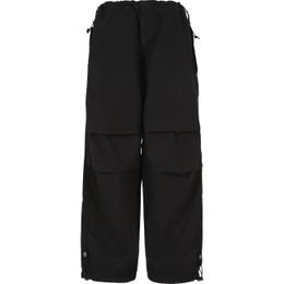 Stoffhose Urban Classics "Urban Classics Damen Ladies Cotton Parachute Pants", Damen, Gr. XL, US-Gr&ouml;&szlig;en, schwarz, 100% Baumwolle, unifarben, oversize, Hosen Stoffhose