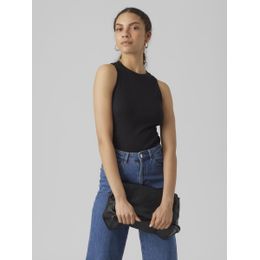 V&eacute;ro Moda Tanktop VERO MODA "VMLAVENDER SL TOP VMA JRS NOOS", Damen, Gr. S, schwarz, Jersey, Obermaterial: 95% Baumwolle, 5% Elasthan, unifarben, Basic, figurbetont normal, Rundhals, Tops Tanktop, mit Rundhalsausschnitt
