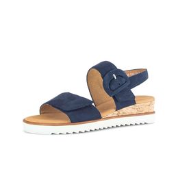 Plateausandaletten Gabor "Plateau Sandale", Damen, Gr. 41, blau, Schuhe