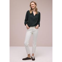 Shirtbluse Street One, Damen, Gr. 40, pine grove gr&uuml;n, Web, 100% Baumwolle, unifarben, klassisch normal, V-Ausschnitt, B&uuml;ndchen, Blusen, mit 3/4 &Auml;rmeln