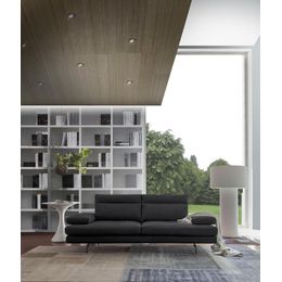 3-Sitzer Calia italia "Toby Wing, 208 cm breit, Designsofa, hochwertige Verarbeitungsdetails", schwarz (nero quebec), B:208cm H:90cm T:113cm, Synthetische Faser (100% Polyester), Sofas, 3-Sitzer, inkl. Sitztiefenverstellung und Armteilfunktion, F&uuml;&szlig;e in Schwarz matt