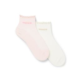 Kurzsocken HUGO UNDERWEAR, Herren, Gr. 35-38, light, pastel pink 688, Baumwollmischung, normal, Socken, mit gewellter Kante, Rippstruktur