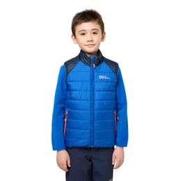 Steppweste Jack Wolfskin "ZENON f&uuml;r Kinder", M&auml;dchen, Gr. 128, blau (crisp cobalt), Obermaterial: 100% Polyester, hoch geschlossener Ausschnitt, Westen Steppweste