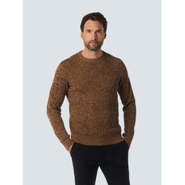 Strickpullover NO EXCESS, Herren, Gr. 3XL, braun, Strick, Obermaterial: 60% Baumwolle, 40% Polyester, meliert, unifarben, normal h&uuml;ftbedeckend, Rundhals, B&uuml;ndchen, Pullover Strickpullover, in melierter Optik