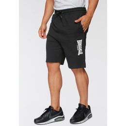 Sweatshorts Lonsdale "FRINGFORD", Herren, Gr. S (48), N-Gr, schwarz, angeraute Sweatware, Obermaterial: 80% Baumwolle, 20% Polyester, unifarben, Hosen Sweatshorts