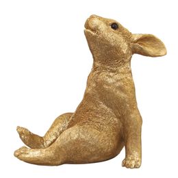 Dekofigur AM Design "Hase "Sternengucker", gold (goldfarben), B:17cm H:26cm T:26cm, Polyresin, Dekofiguren, Dekofigur, Osterdeko in grau, gold- oder silberfarben