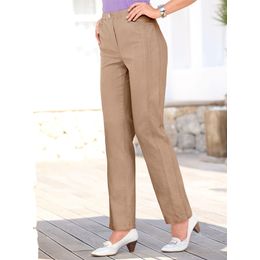 Schlupfjeans Classic Basics, Damen, Gr. 19, Kurzgr&ouml;&szlig;en, beige (sand), 96% Baumwolle, 4% Elasthan, unifarben, lang, Jeans Schlupfjeans