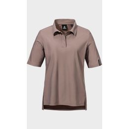 Sch&ouml;ffel Poloshirt SCH&Ouml;FFEL "Jersey Polo Style Calmay WMN", Damen, Gr. 36, 3905, braun, Oberstoff: 77% Nylon, 23% Elasthan, V-Ausschnitt, Shirts Poloshirt