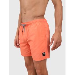 Badeshorts Brunotti "HESTER MEN SWIM SHORTS", Herren, Gr. L, N-Gr, melon, Obermaterial: 100% Polyester. Futter: 100% Polyester, Badehosen Badeshorts, mit Taschen, sportliche Schnittform, schnelltrocknendes Material