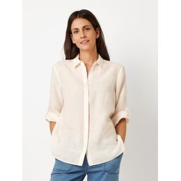 Klassische Bluse Toni "Clay 3/4-Arm", Damen, Gr. 38, sanftes wei&szlig;, Web, Obermaterial: 100% Leinen, unifarben, regular fit Po-bedeckend, mit Riegel, Blusen Klassische Bluse, aus sommerlicher Leinenqualit&auml;t