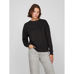 Sweatshirt Vila "VISANDY L/S SWEAT TOP - NOOS", Damen, Gr. M, schwarz, Sweatware, Obermaterial: 50% Viskose, 44% Polyester, 6% Elasthan, unifarben, regular fit normal, Rundhals, Sweatshirts Sweatshirt, Viskosemischung, regular fit