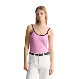 Marc O'Polo T-Shirt MARC O'POLO DENIM "aus reiner Bio-Baumwolle", Damen, Gr. L, medium pink, Obermaterial: 100% Baumwolle, unifarben, slim fit, tiefer Rundhals, normaler Saum, Shirts T-Shirt