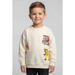 Sweatshirt Blue Seven, Jungen, Gr. 110, stein, Sweatware, Obermaterial: 100% Baumwolle, bedruckt, unifarben, Basic normal, Rundhals, Rippb&uuml;ndchen, Sweatshirts Sweatshirt